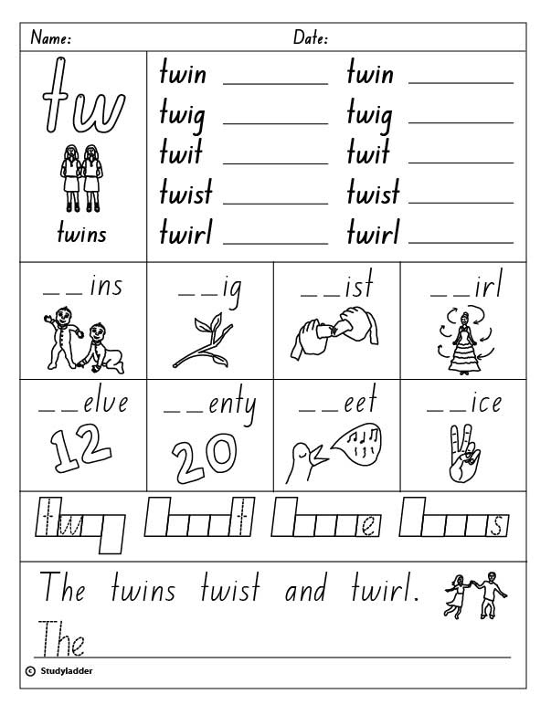Consonant Blend tw Studyladder Interactive Learning Games
