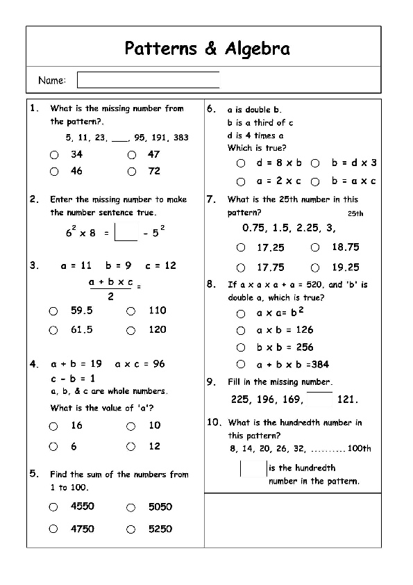 Patterns And Algebra Extension Studyladder Interactive Learning Games